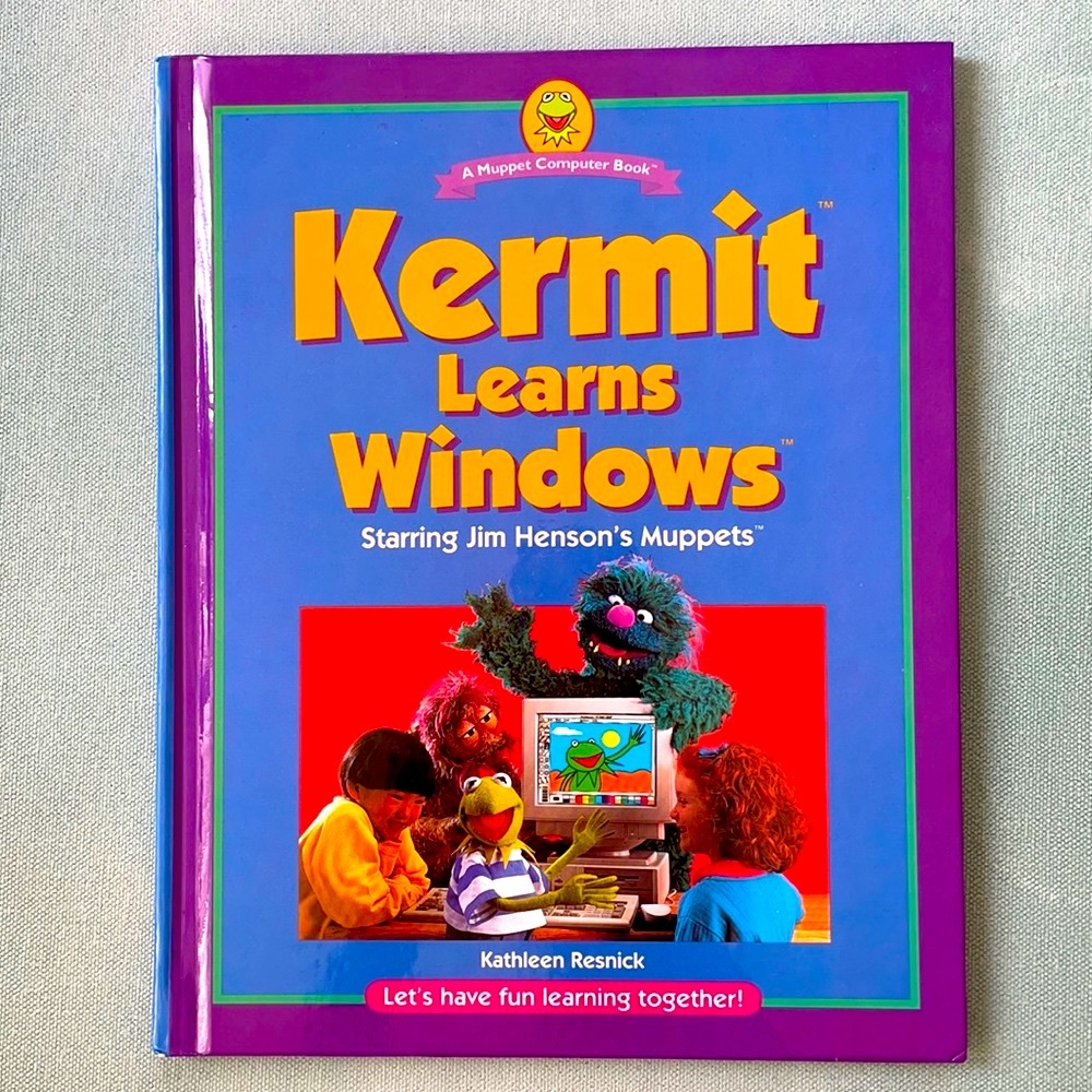 Vintage 1993 Kermit Learns Windows Book - Gem